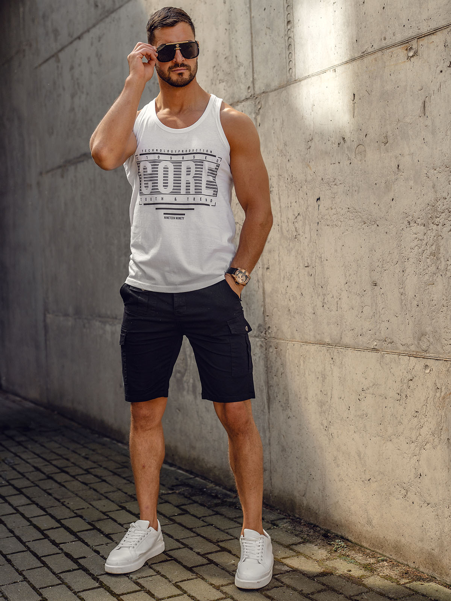 Boxer alb cu imprimeu Bolf 14840A