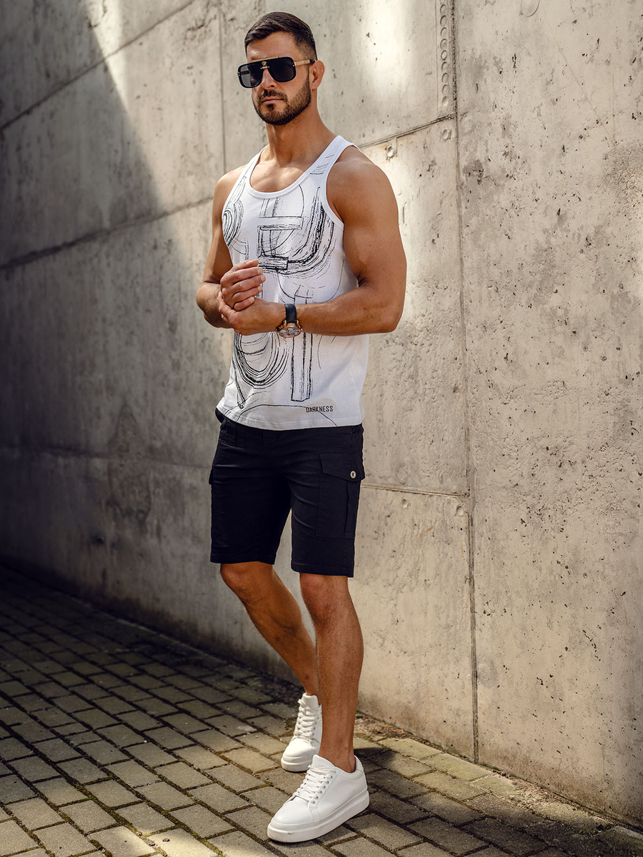 Boxer alb cu imprimeu Bolf 14846A - Bolf.ro