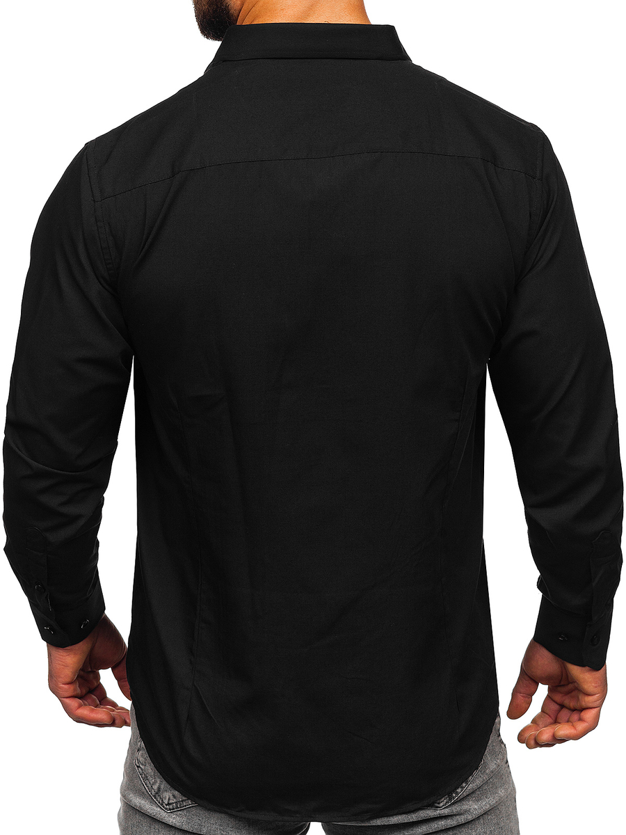 Cămașă elegantă pentru bărbați cu mâneci lungi slim fit de la Bolf MS14