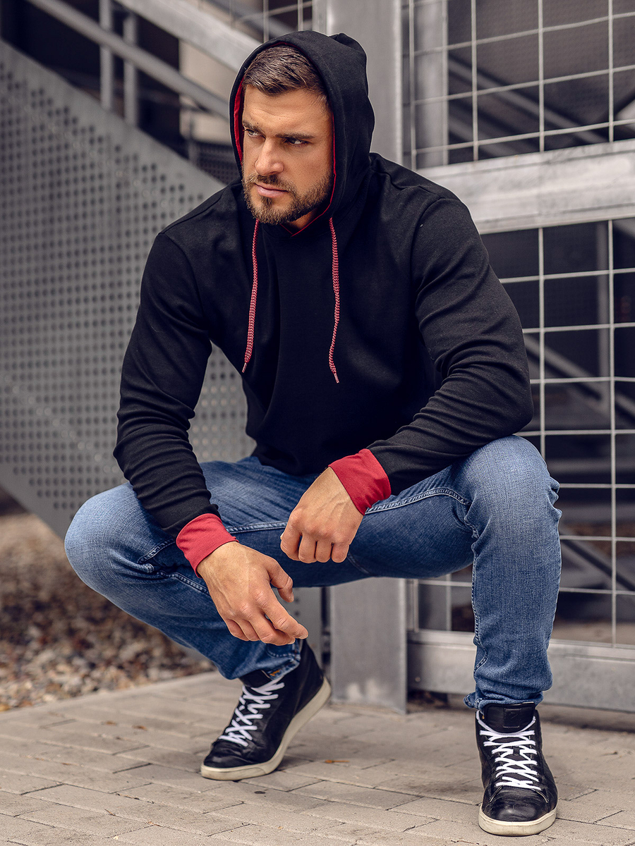 Hanorac negru Bolf 145380 - Bolf.ro