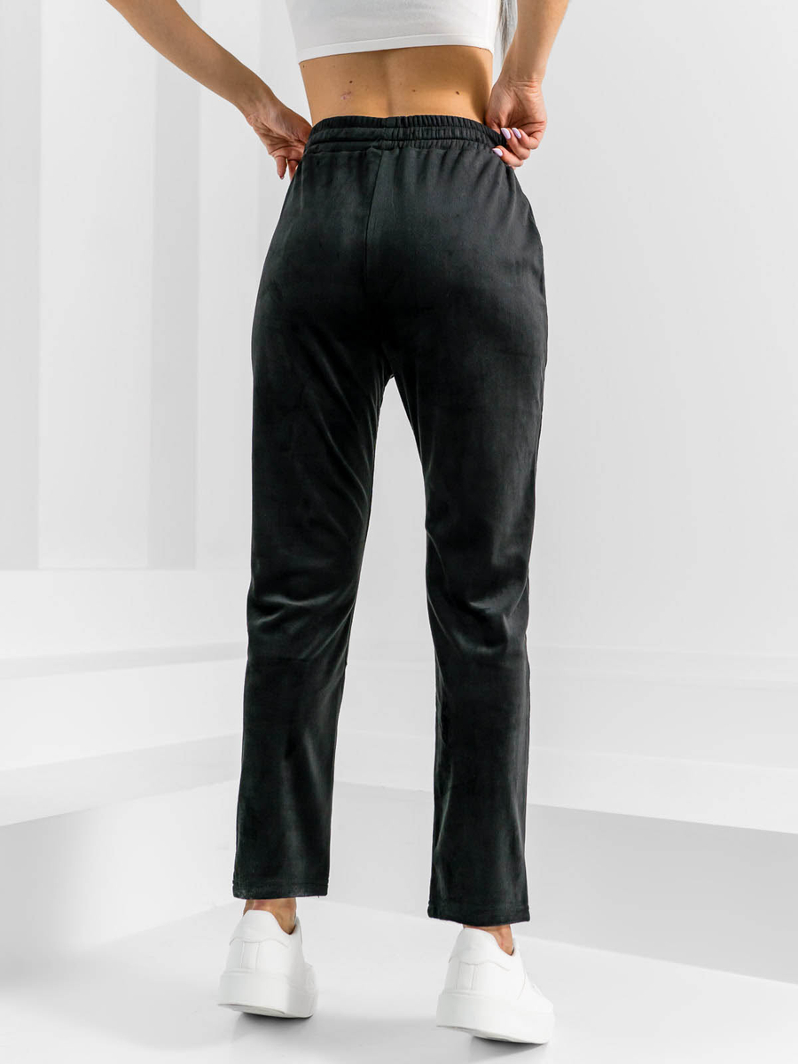 Pantaloni de trening velur negri dame Bolf W7626 - Bolf.ro